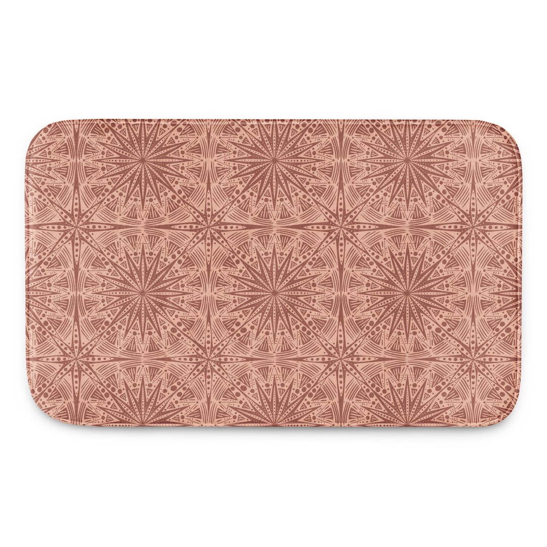 Terracotta Starburst Bath Mat – Warm Geometric Bathroom Décor - Etsy