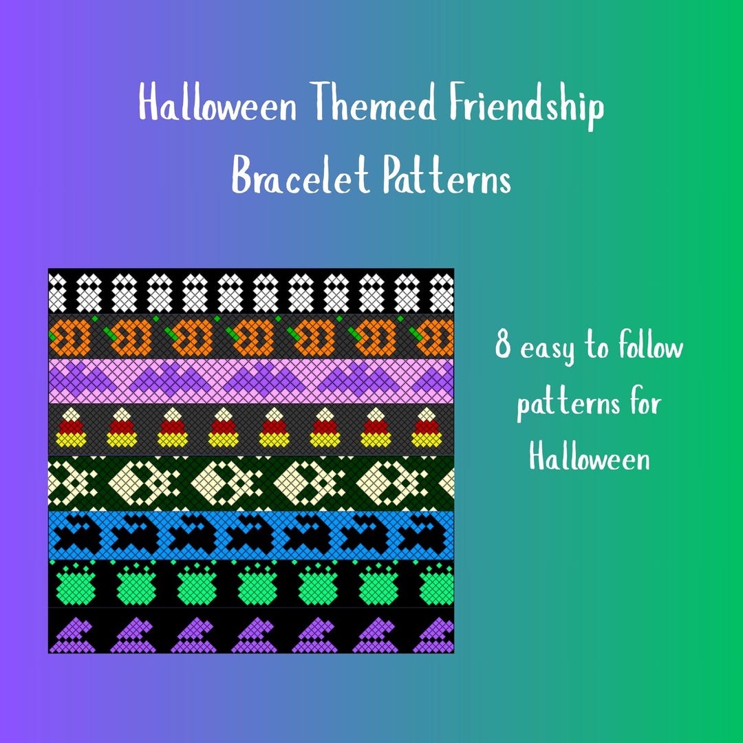 Halloween Friendship Bracelet Patterns: Tutorial Collection (digital ...