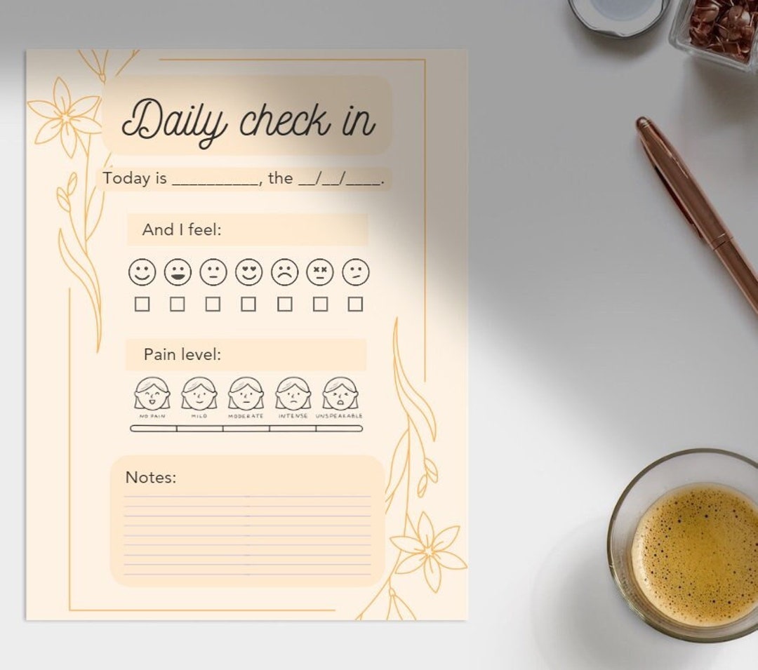 Daily Check in Template - Etsy
