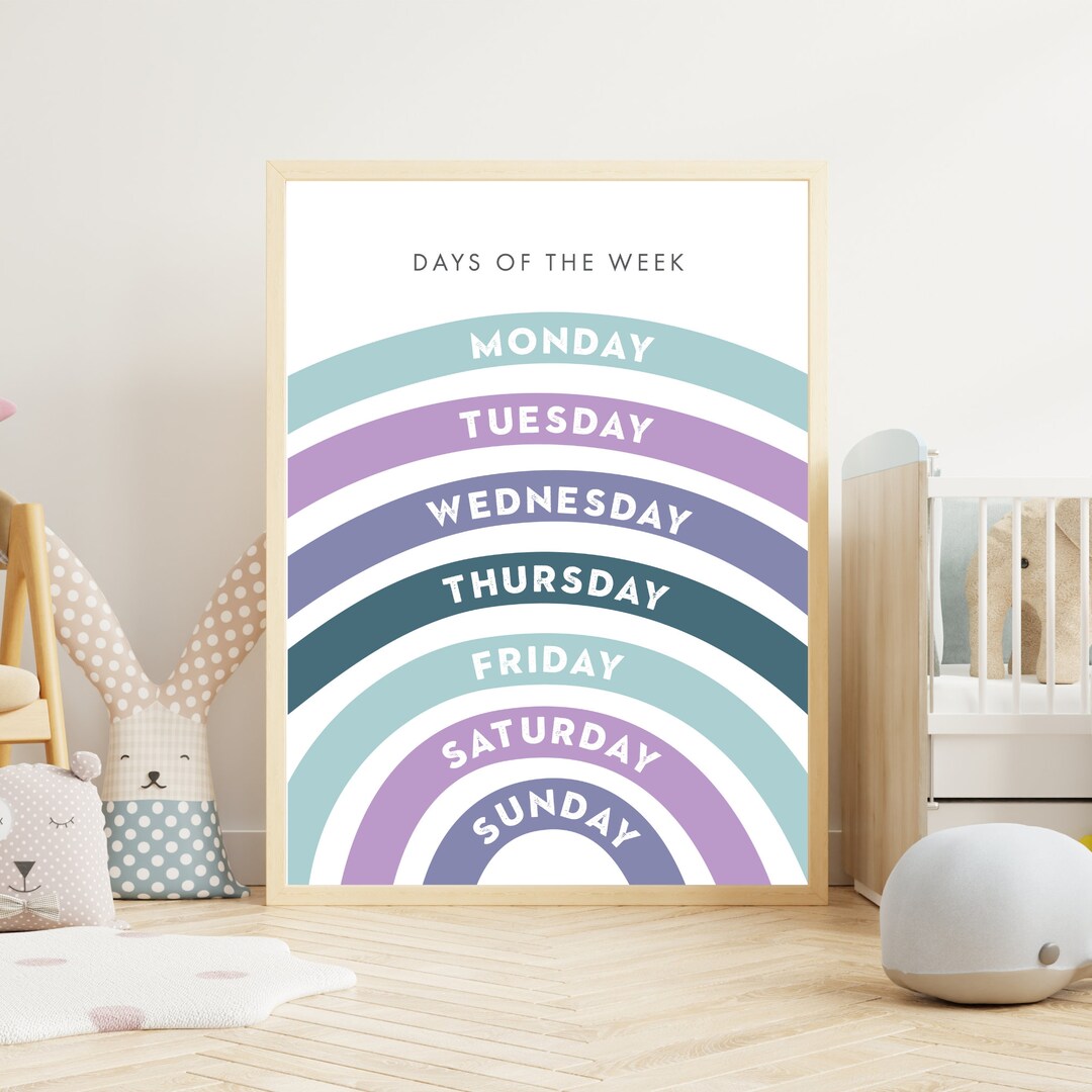 WINTER DAYS of the Week, Digital Download, Classroom Decor, Nursery ...