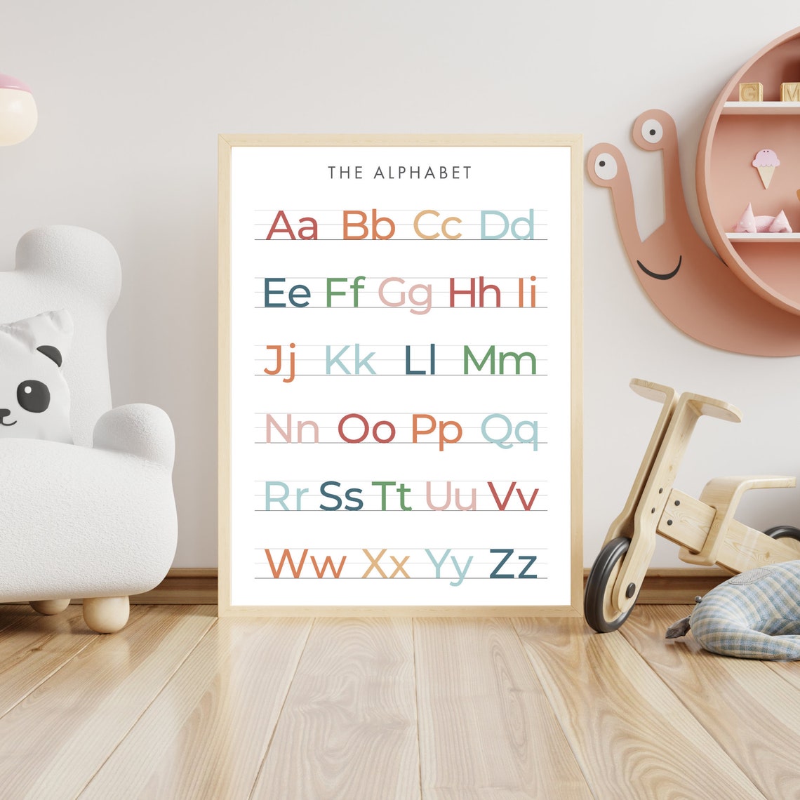 ALPHABET Poster, Rainbow Letters, DIGITAL Download, Printable Kids ...