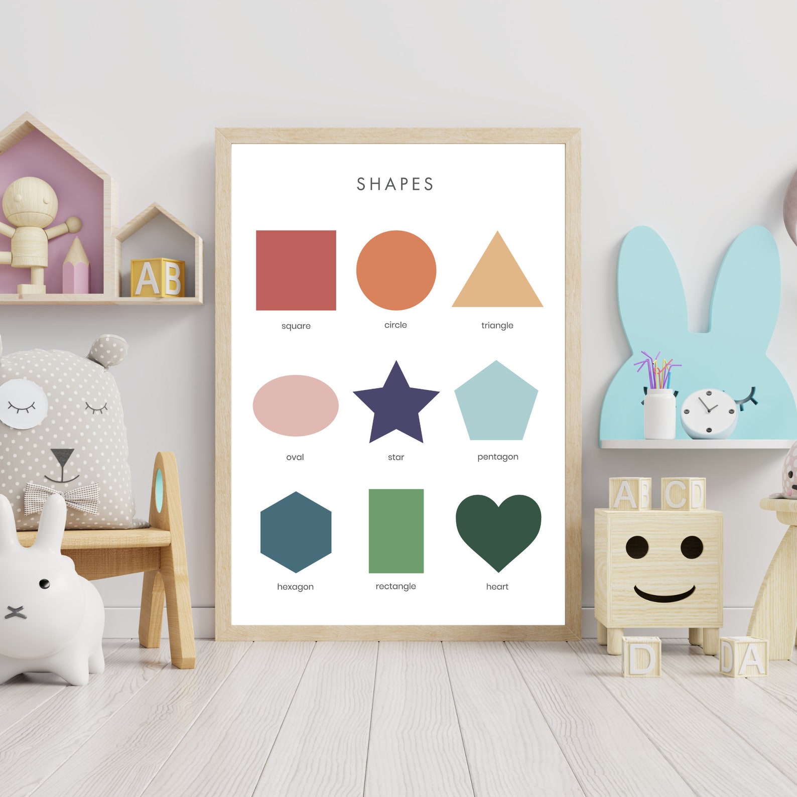 RAINBOW Shapes Poster, Learning SHAPES, DIGITAL Download, Rainbow ...