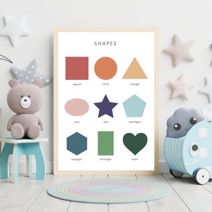 RAINBOW Shapes Poster, Learning SHAPES, DIGITAL Download, Rainbow ...