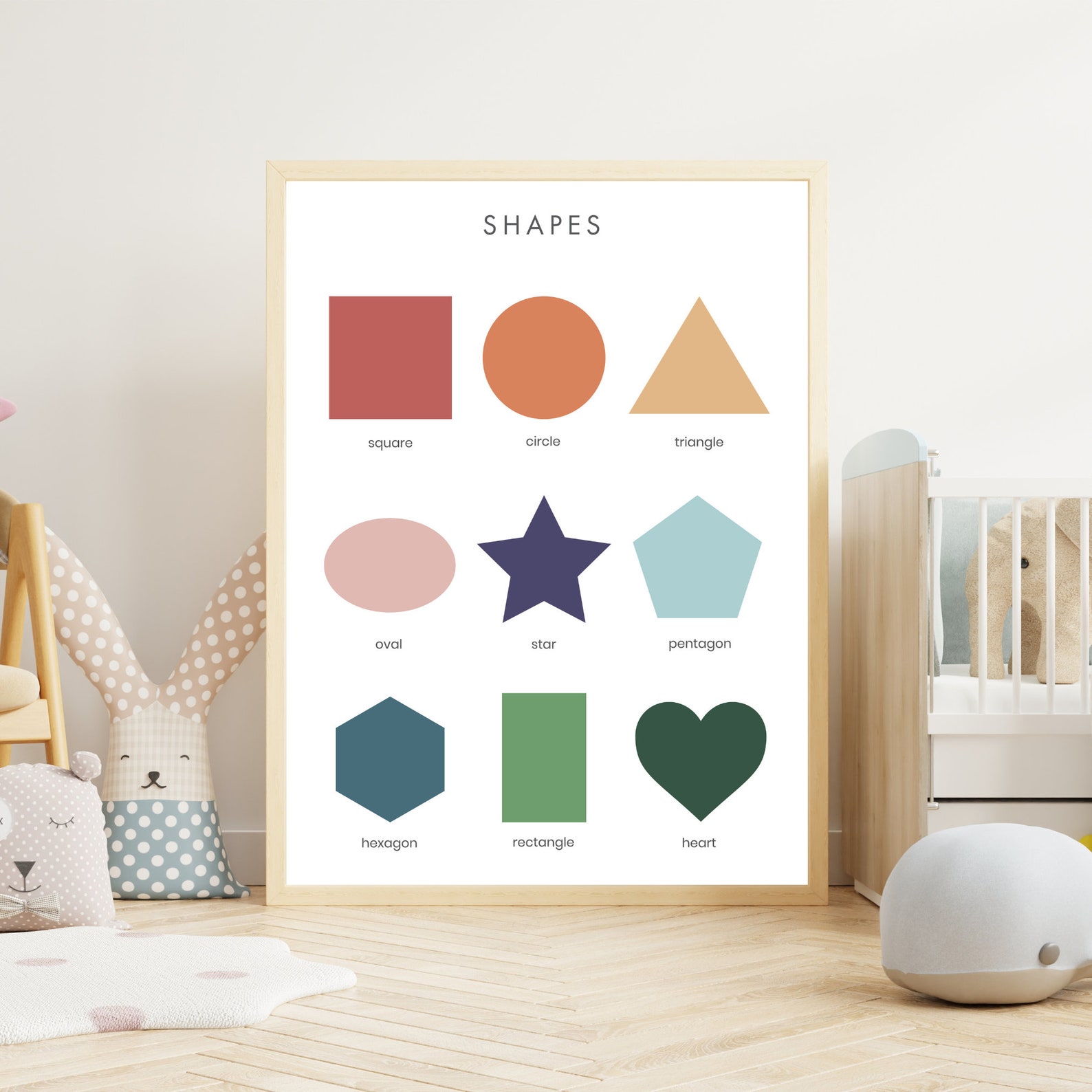 RAINBOW Shapes Poster, Learning SHAPES, DIGITAL Download, Rainbow ...