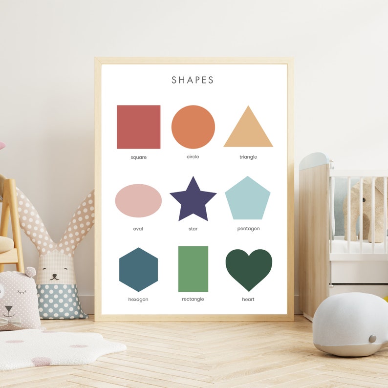 RAINBOW Shapes Poster, Learning SHAPES, DIGITAL Download, Rainbow ...