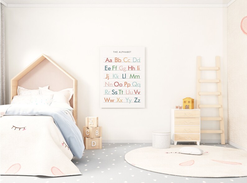 ALPHABET Poster Rainbow Letters DIGITAL Download Printable - Etsy