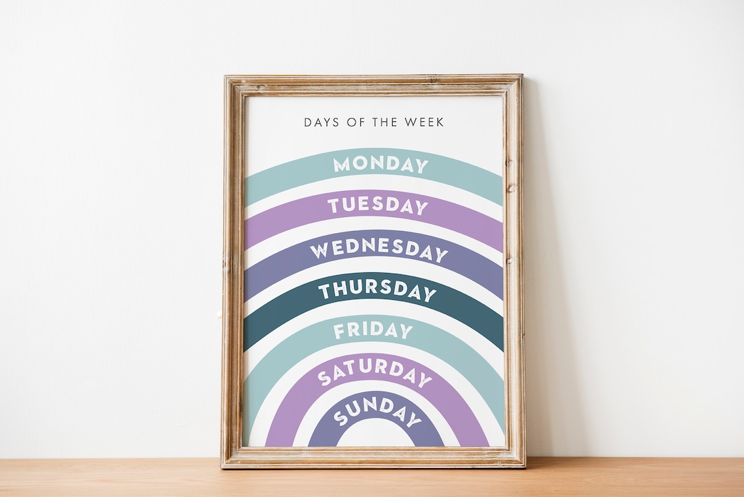 WINTER DAYS of the Week, Digital Download, Classroom Decor, Nursery ...