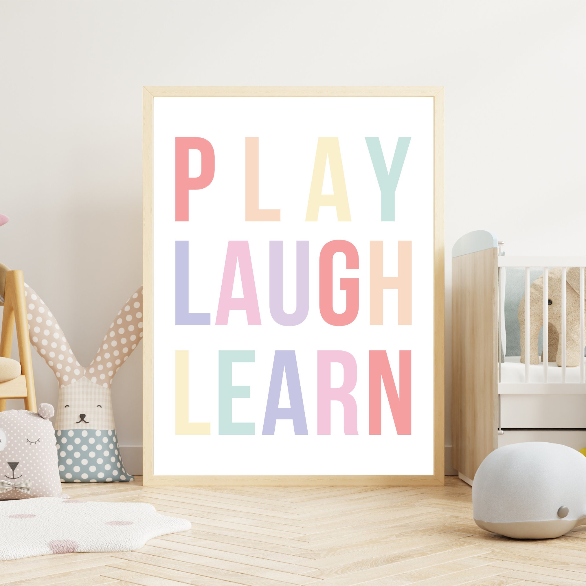 PASTEL PLAY Laugh Learn Poster, Digital Download, Kids Room, School ...