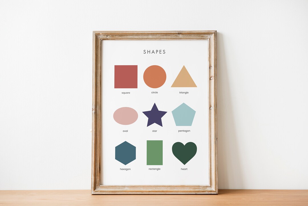 RAINBOW Shapes Poster Learning SHAPES DIGITAL Download - Etsy