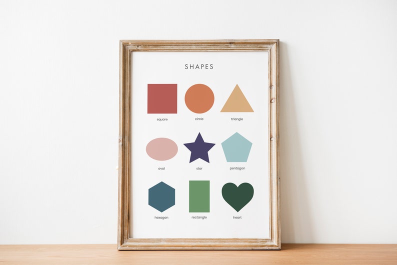 RAINBOW Shapes Poster Learning SHAPES DIGITAL Download - Etsy