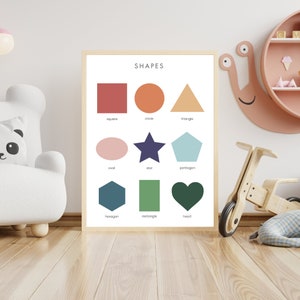 RAINBOW Shapes Poster, Learning SHAPES, DIGITAL Download, Rainbow ...