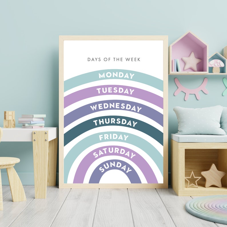 WINTER DAYS of the Week, Digital Download, Classroom Decor, Nursery ...