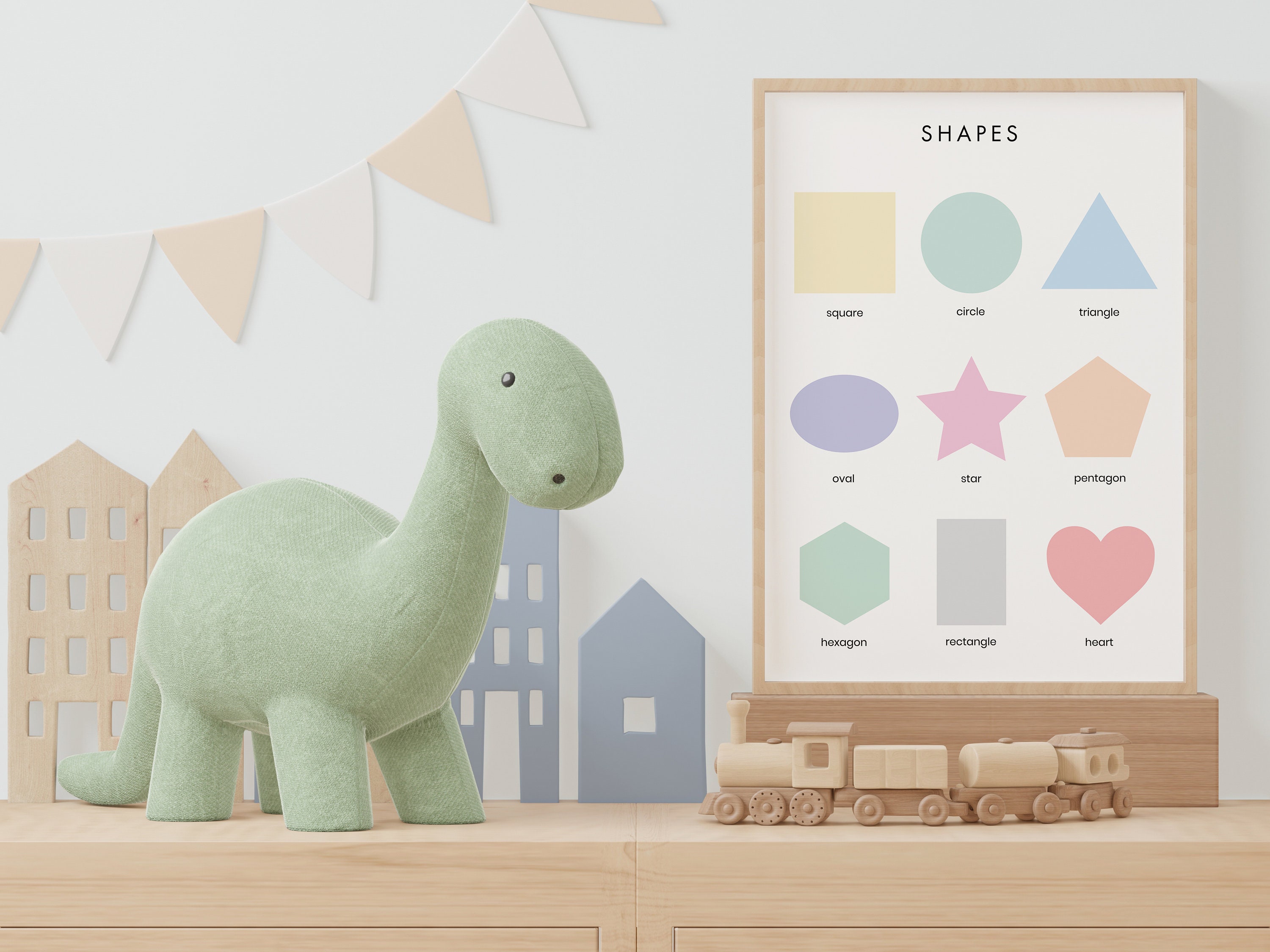 PASTEL Shapes Poster, Learning SHAPES, DIGITAL Download, Rainbow Shapes ...