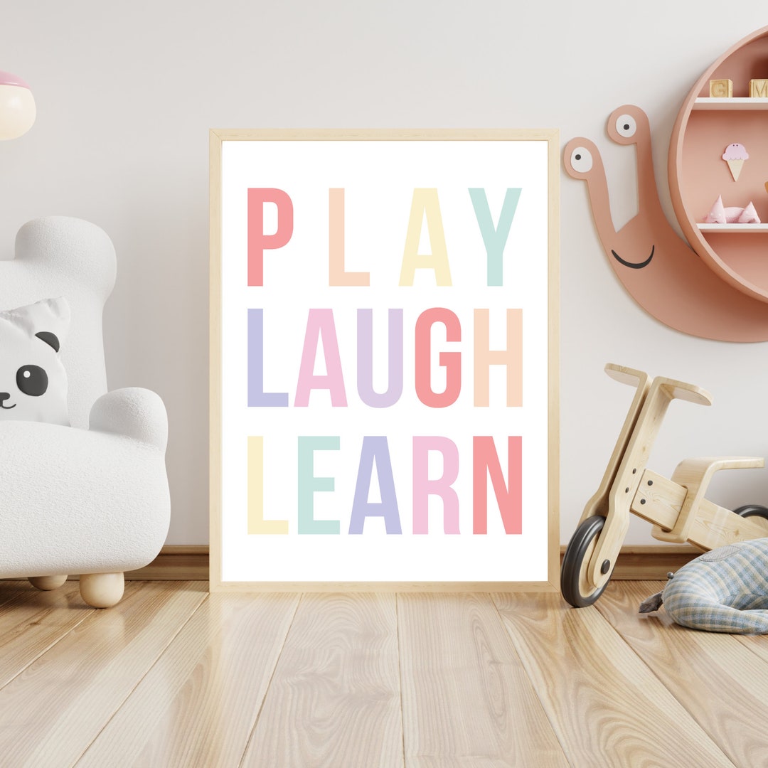 PASTEL PLAY Laugh Learn Poster, Digital Download, Kids Room, School ...