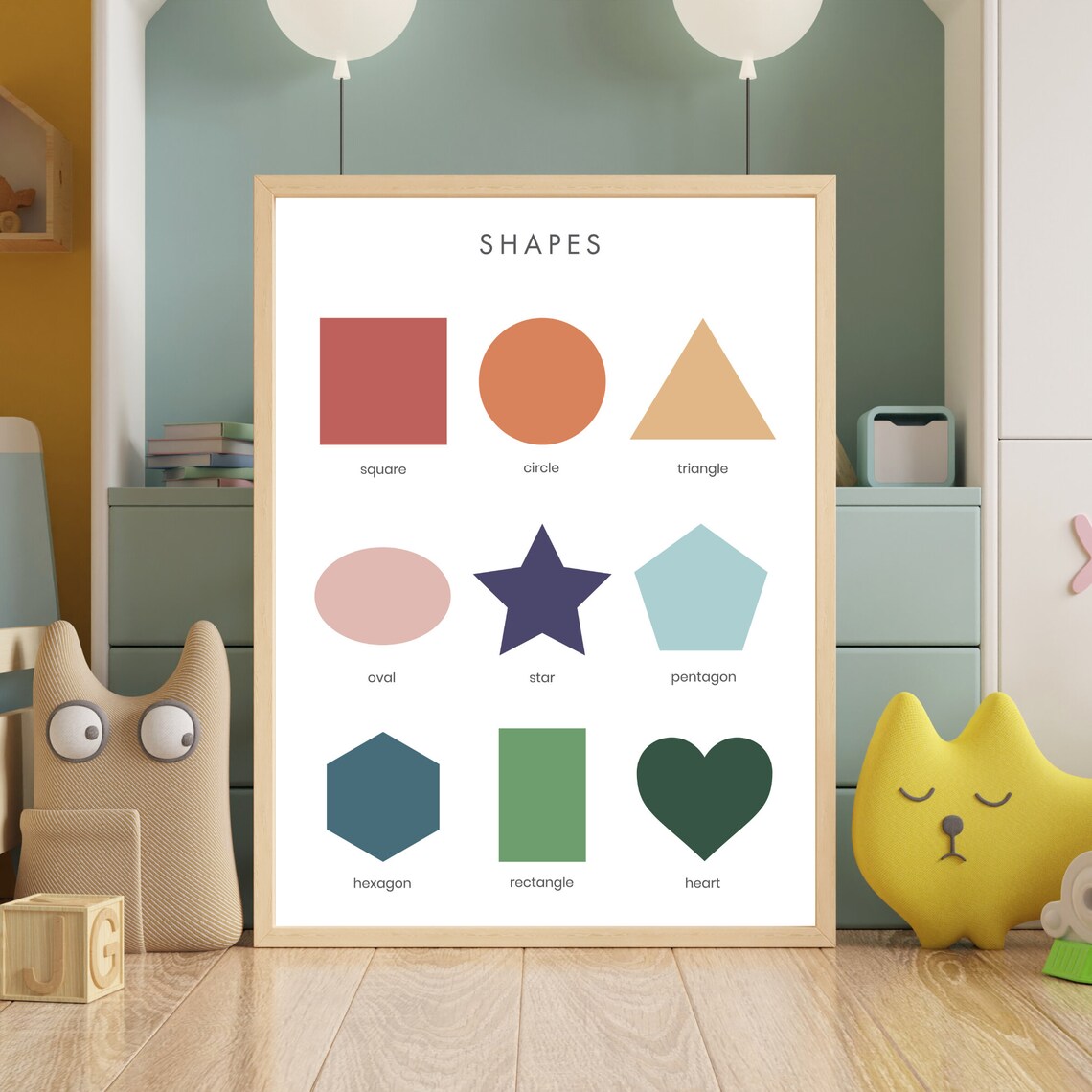 RAINBOW Shapes Poster, Learning SHAPES, DIGITAL Download, Rainbow ...