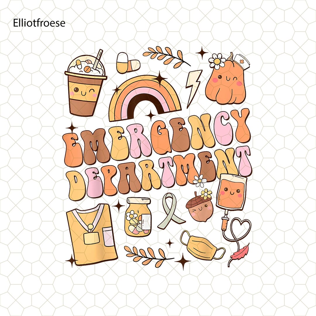 Emergency Room ER RN Png, Nurse Department Halloween Autumn Fall Png ...