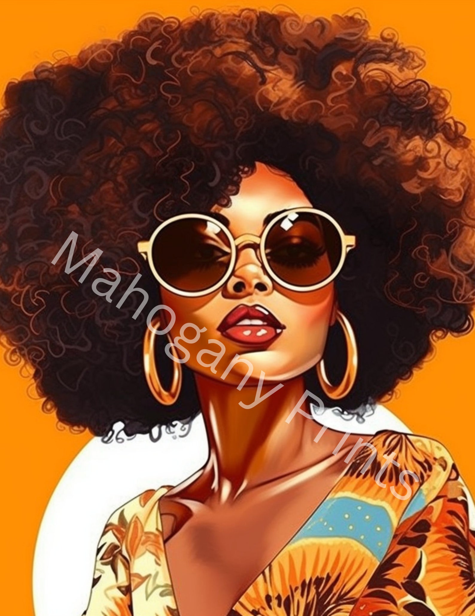 Printable Black Art | 3 Set Poster | Digital Print | Curly Hair Girl ...