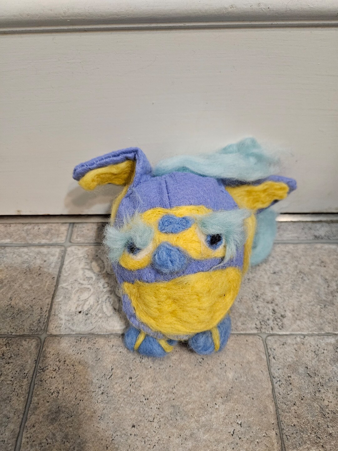 Blue and Yellow Felt Furby Plushie - Etsy