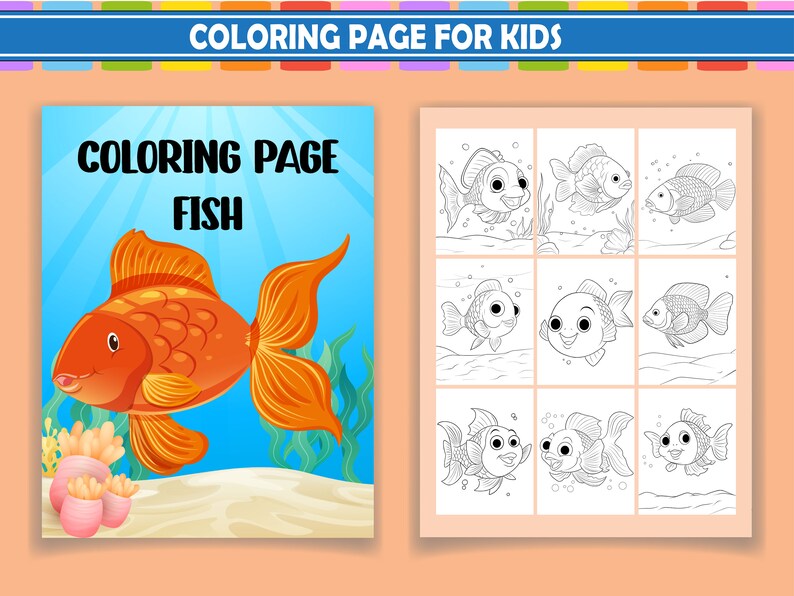 10 Cute Fish Coloring Pages for Kids Printable Cute Fish - Etsy