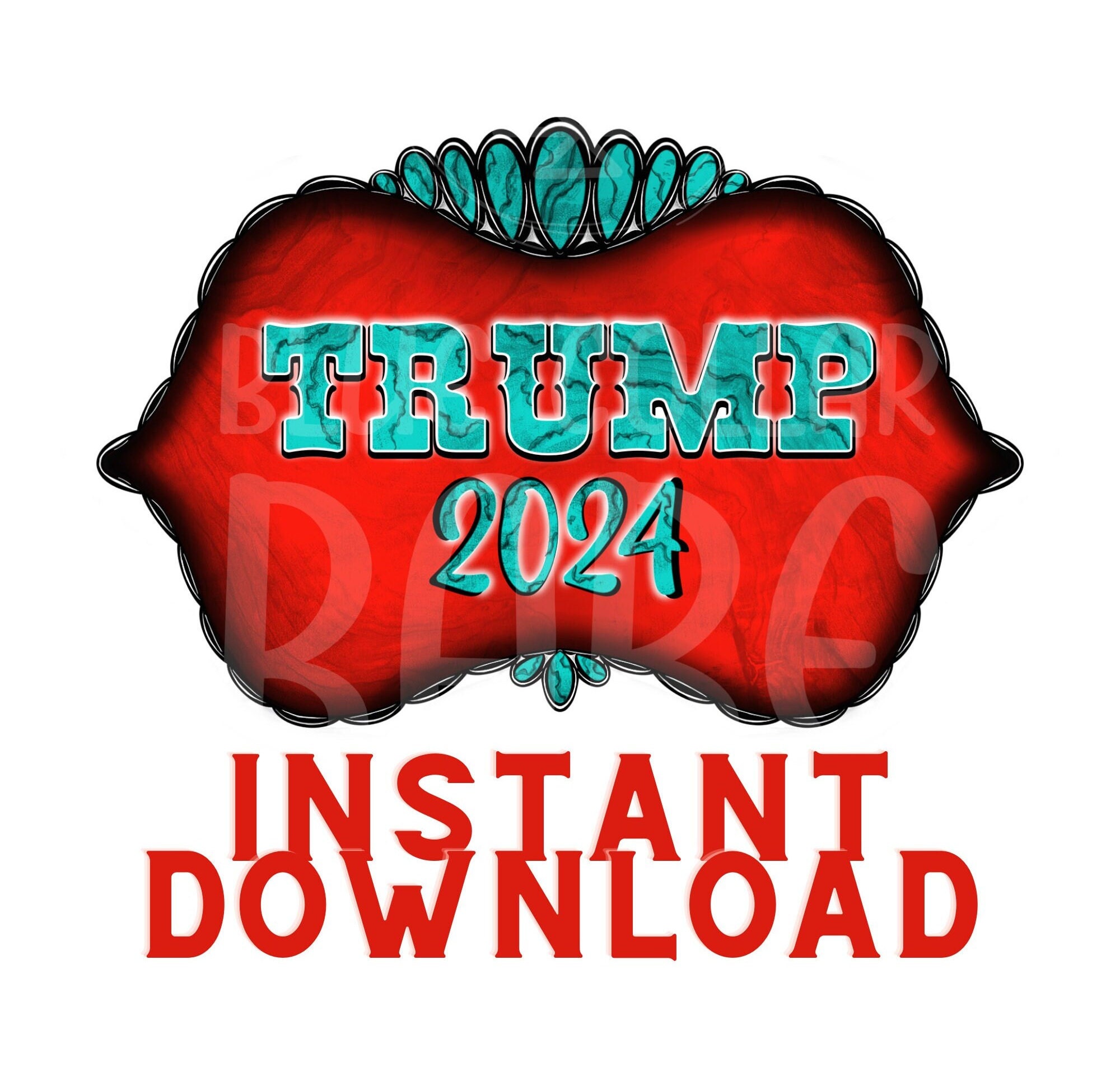 Trump 2024 Turquoise PNG Sublimation Digital Download Western PNG ...