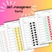 Self Management Forms Self Monitoring Form Self Evaluation Form Self ...