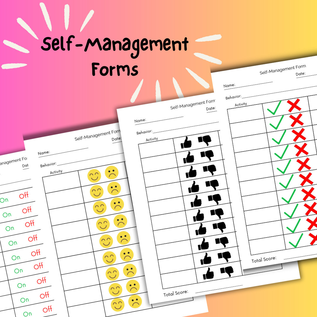 Self Management Forms Self Monitoring Form Self Evaluation Form Self ...