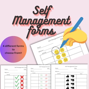 Self Management Forms Self Monitoring Form Self Evaluation Form Self ...