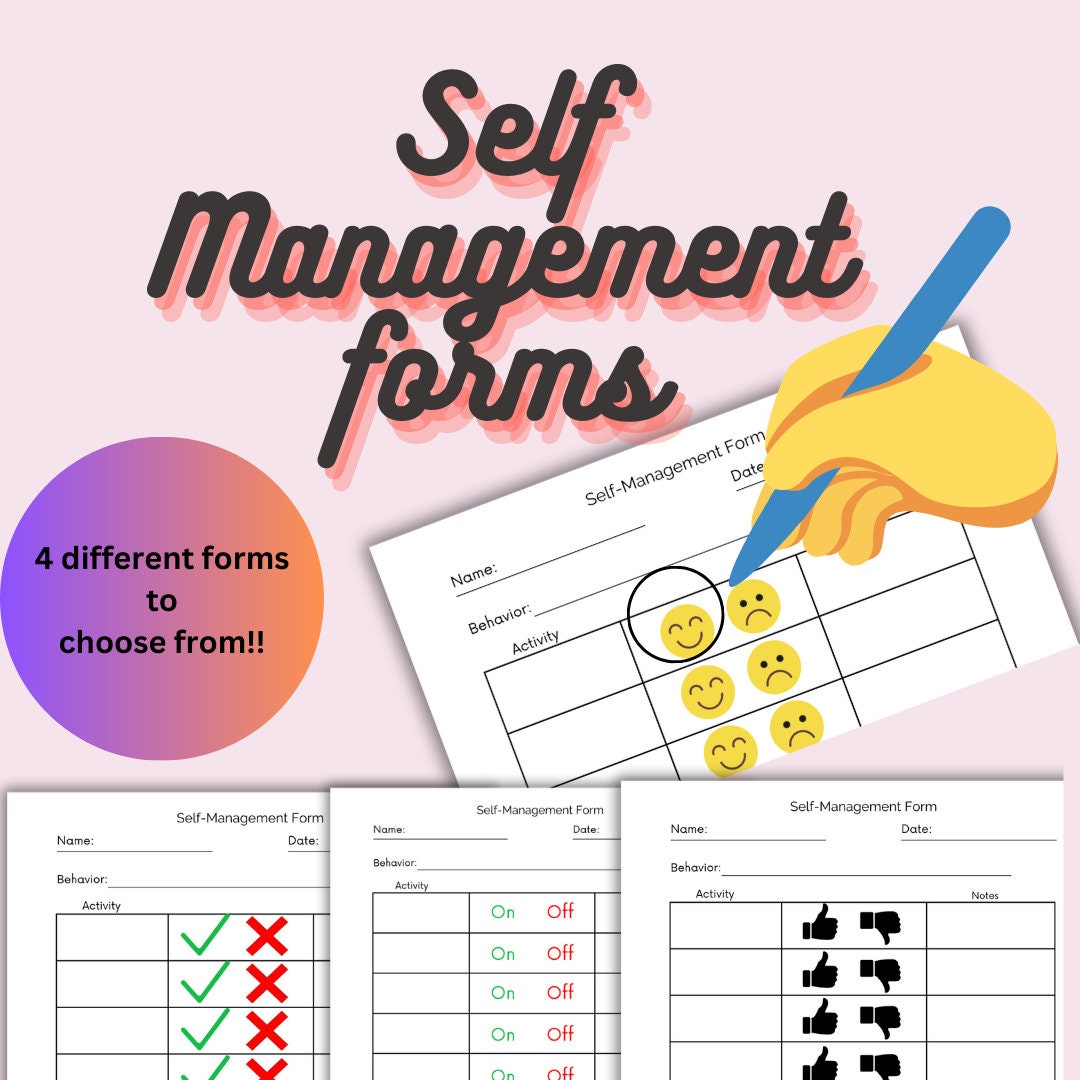 Self Management Forms Self Monitoring Form Self Evaluation Form Self ...