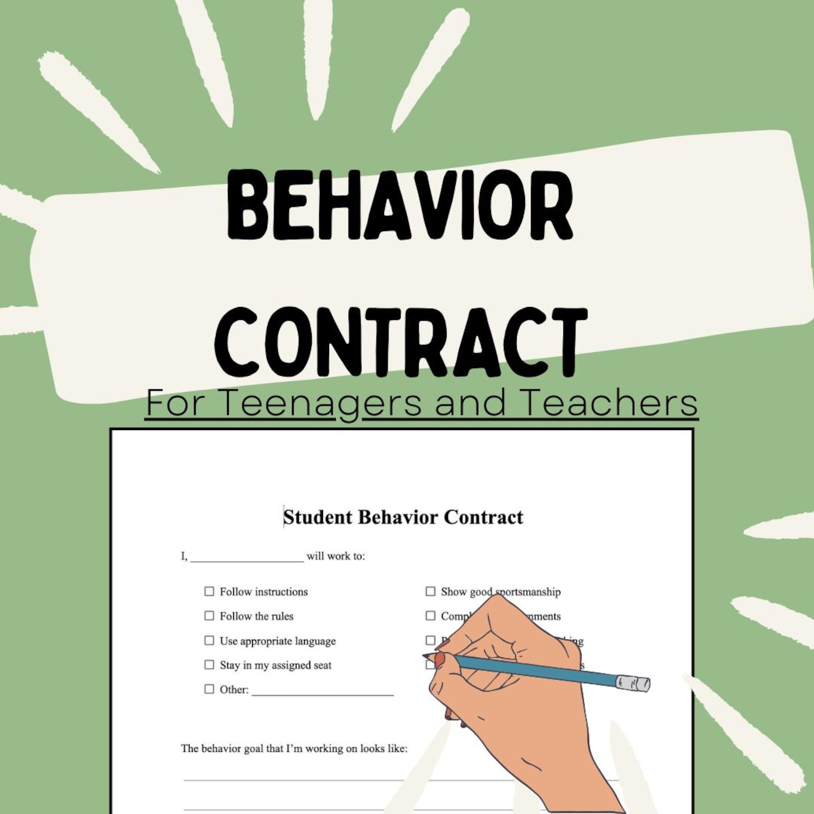 Behavior Chain Template, Behavior Management Printable, Digital ...