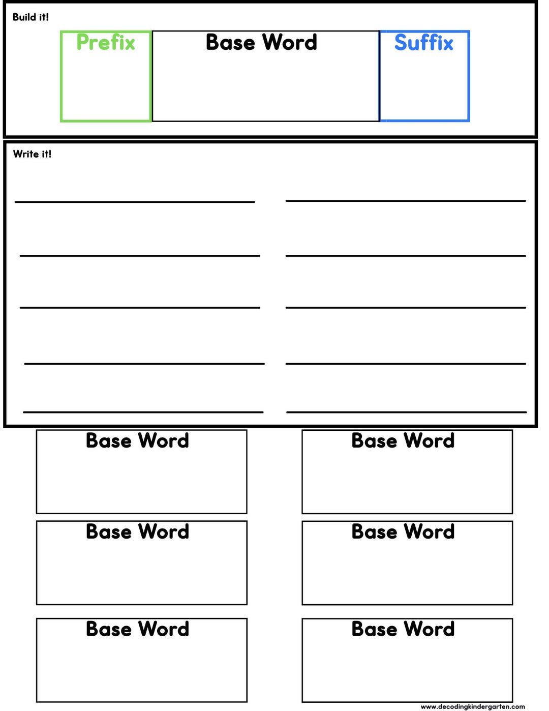 Prefix and Suffix Word Building Morphological Awareness Making Words ...