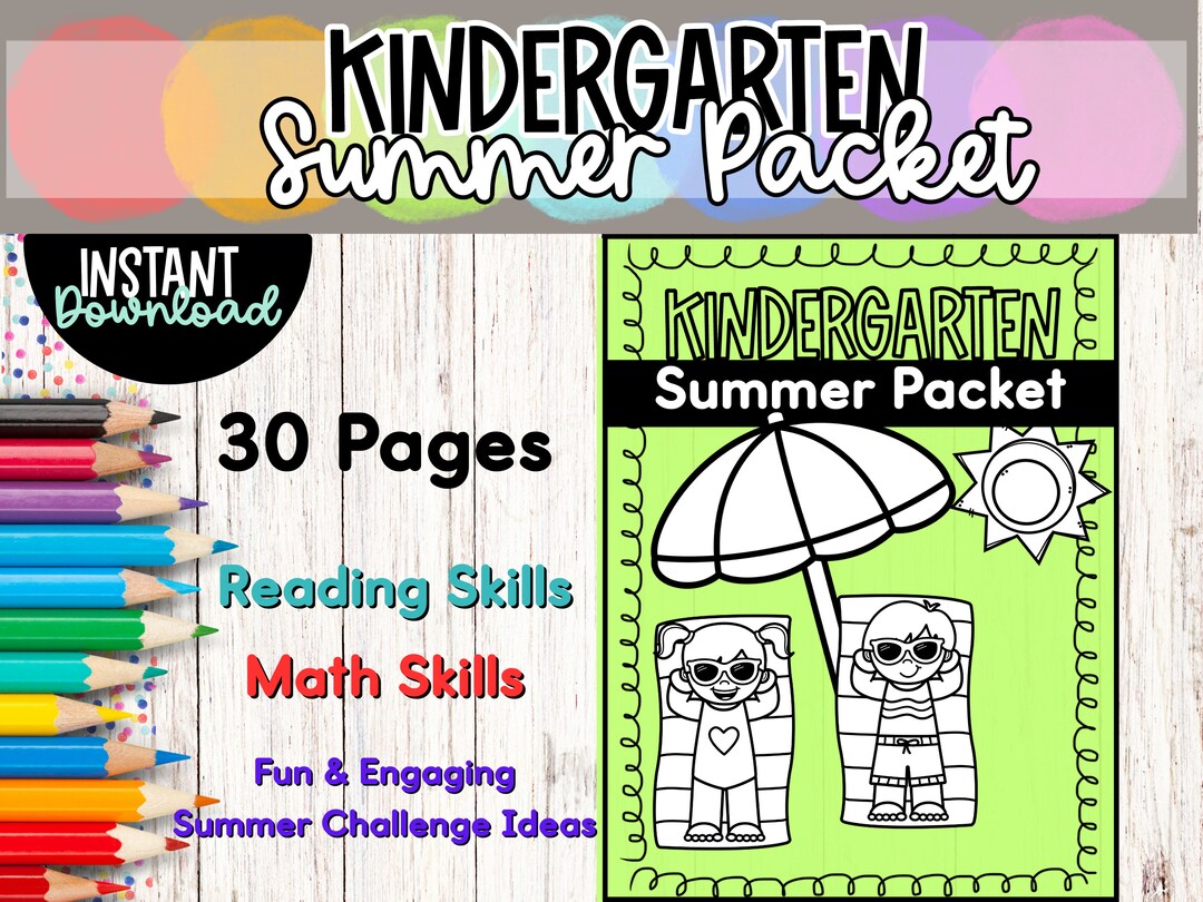 Kindergarten Summer Worksheets Skills Review for Kindergarten Workbook ...