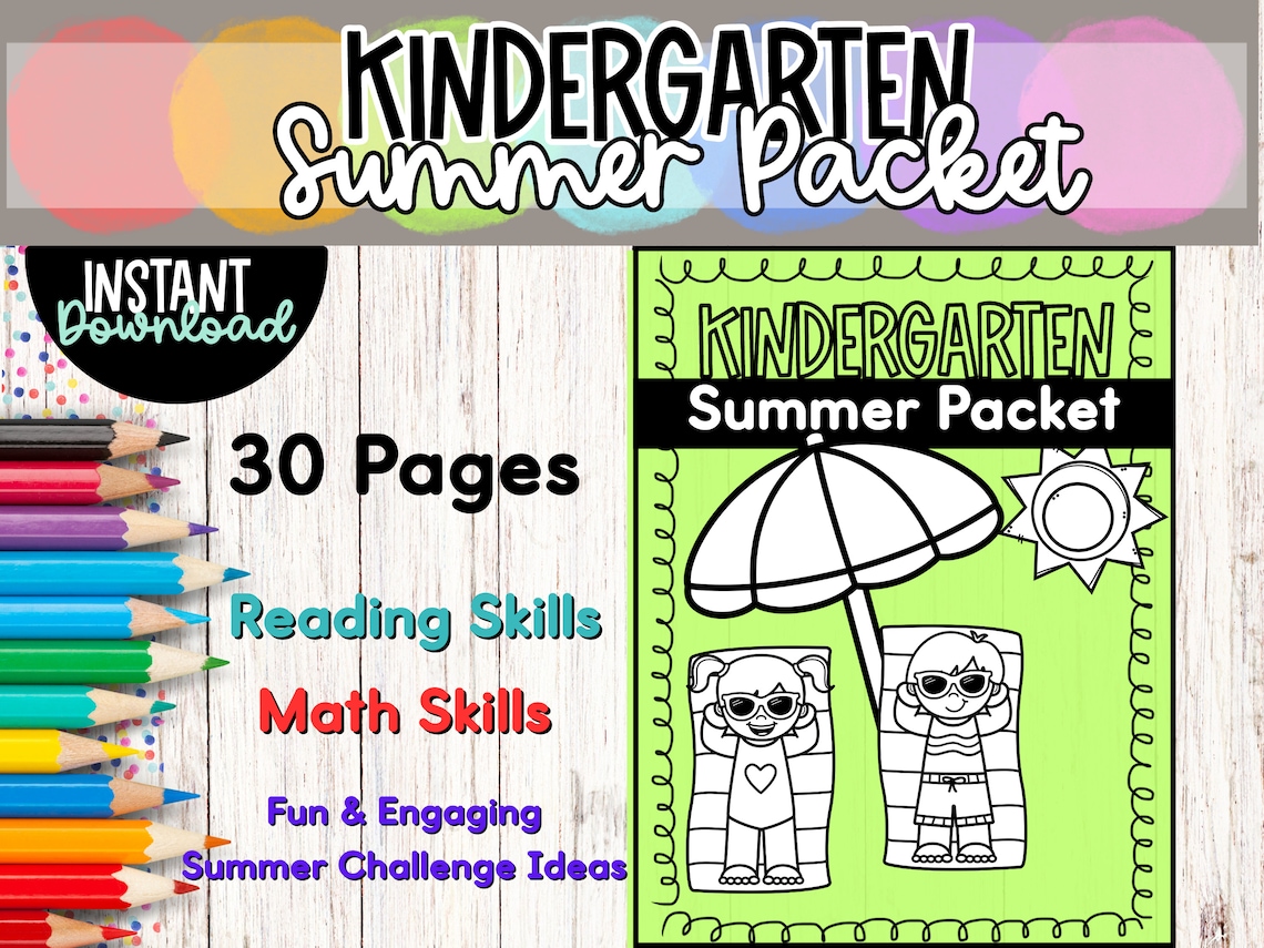 Kindergarten Summer Worksheets Skills Review for Kindergarten Workbook ...