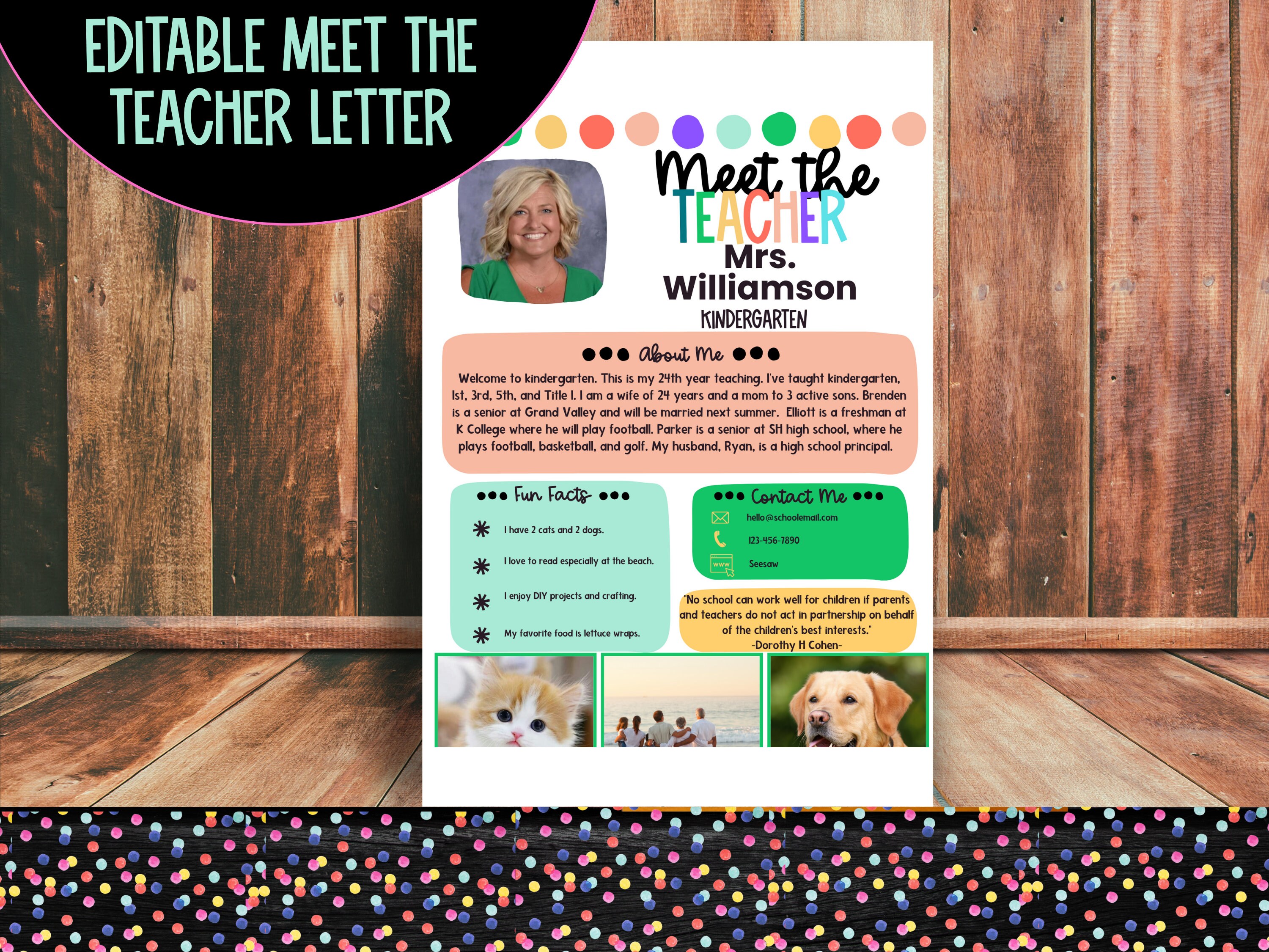 Meet the Teacher Template Editable Newsletter Back to School Printable ...