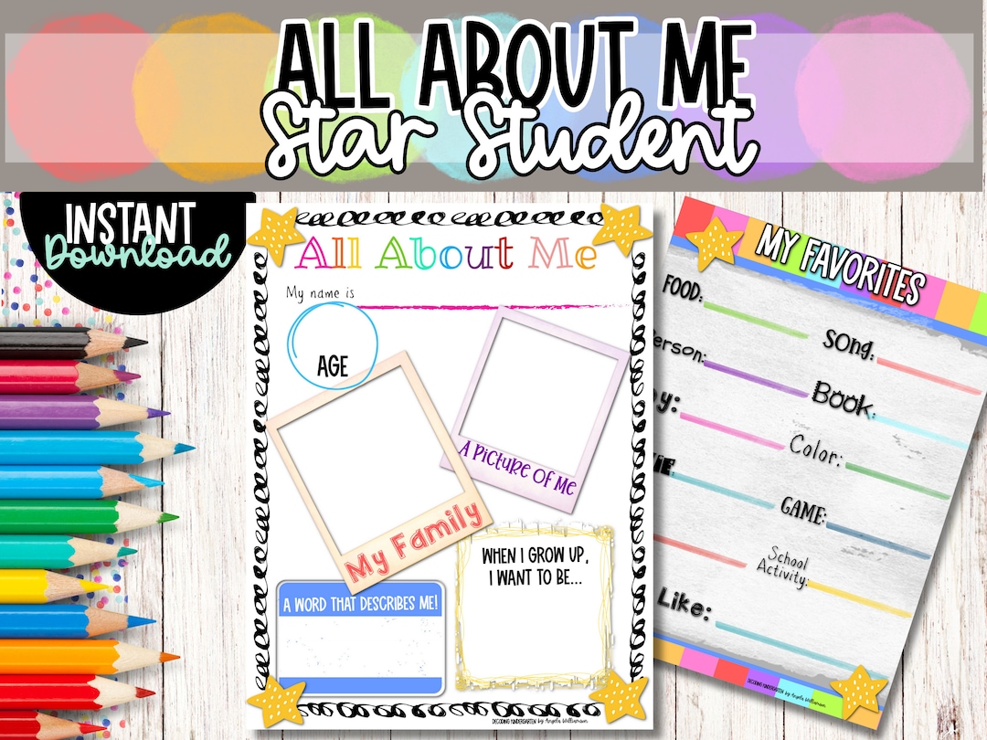 All About Me Worksheet Star Student Activity All About Me Poster ...
