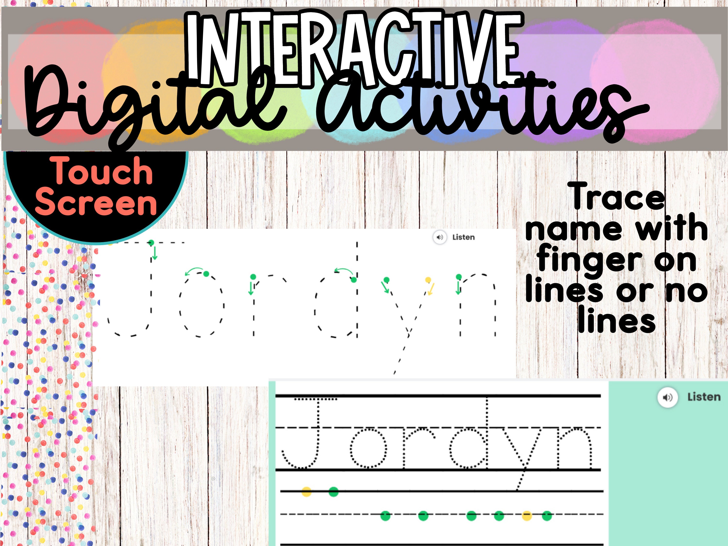 Digital Tracing Name Writing Practice Sheets Name Customized Worksheet ...