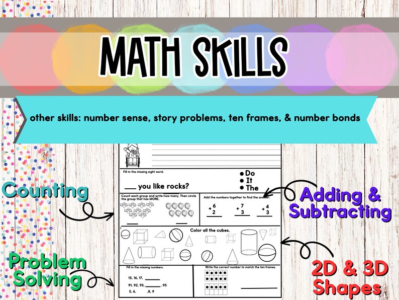 Kindergarten Summer Worksheets Skills Review for Kindergarten Workbook ...