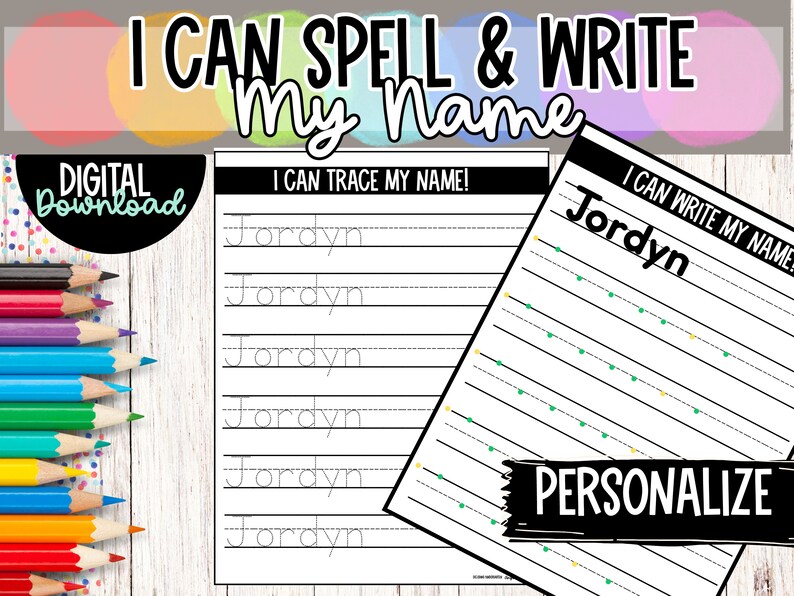 Tracing Worksheet Name Writing Practice Sheets Name Customized ...