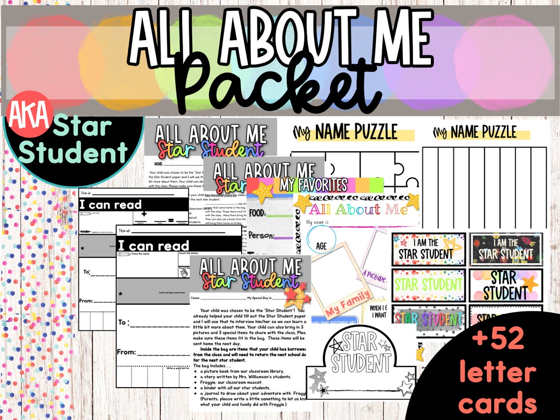 All About Me Worksheet Star Student Activity All About Me Poster ...