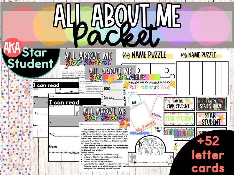 All About Me Worksheet Star Student Activity All About Me Poster ...