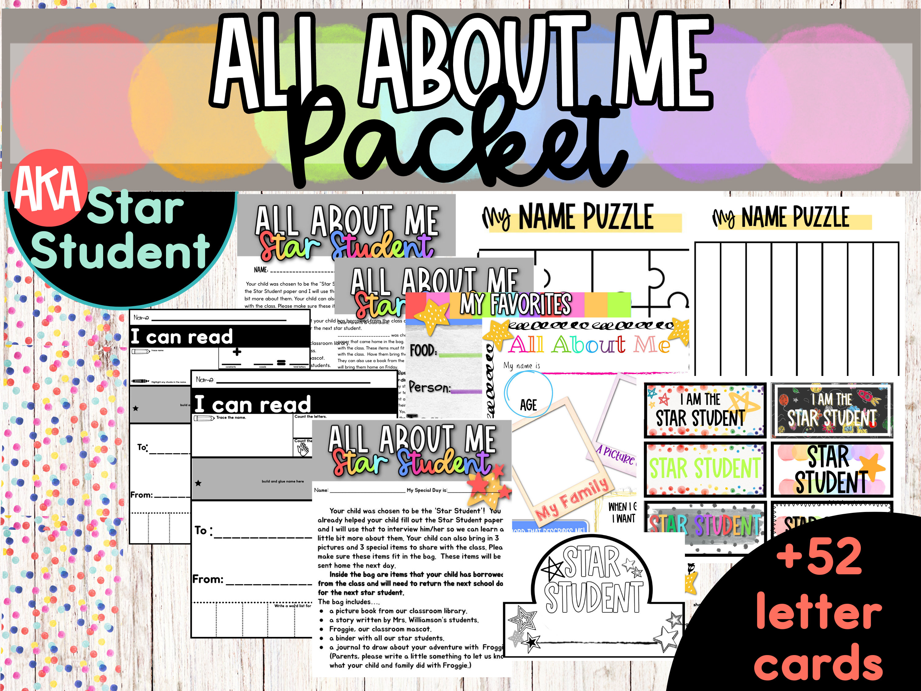 All About Me Worksheet Star Student Activity All About Me Poster ...