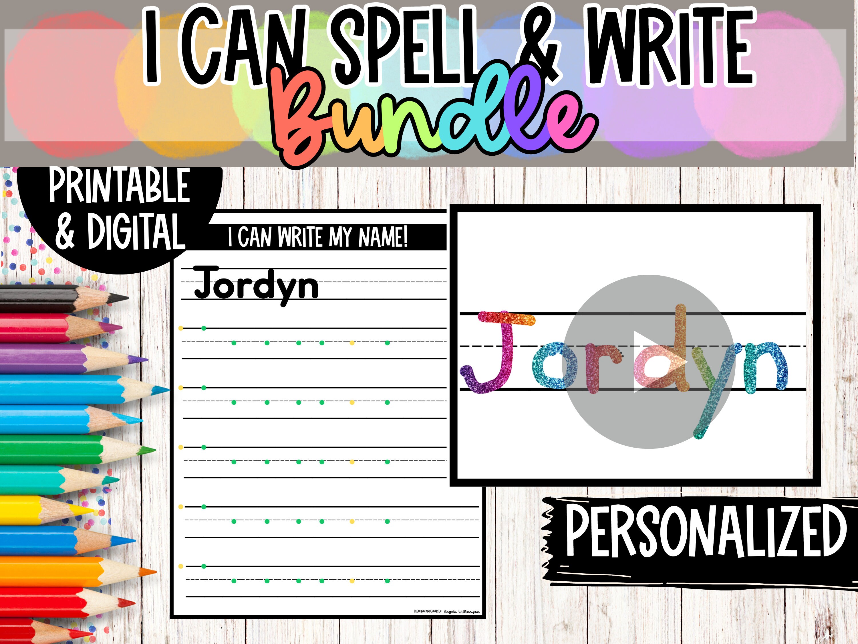 Tracing Worksheet Name Digital Writing Practice Sheets Customize ...
