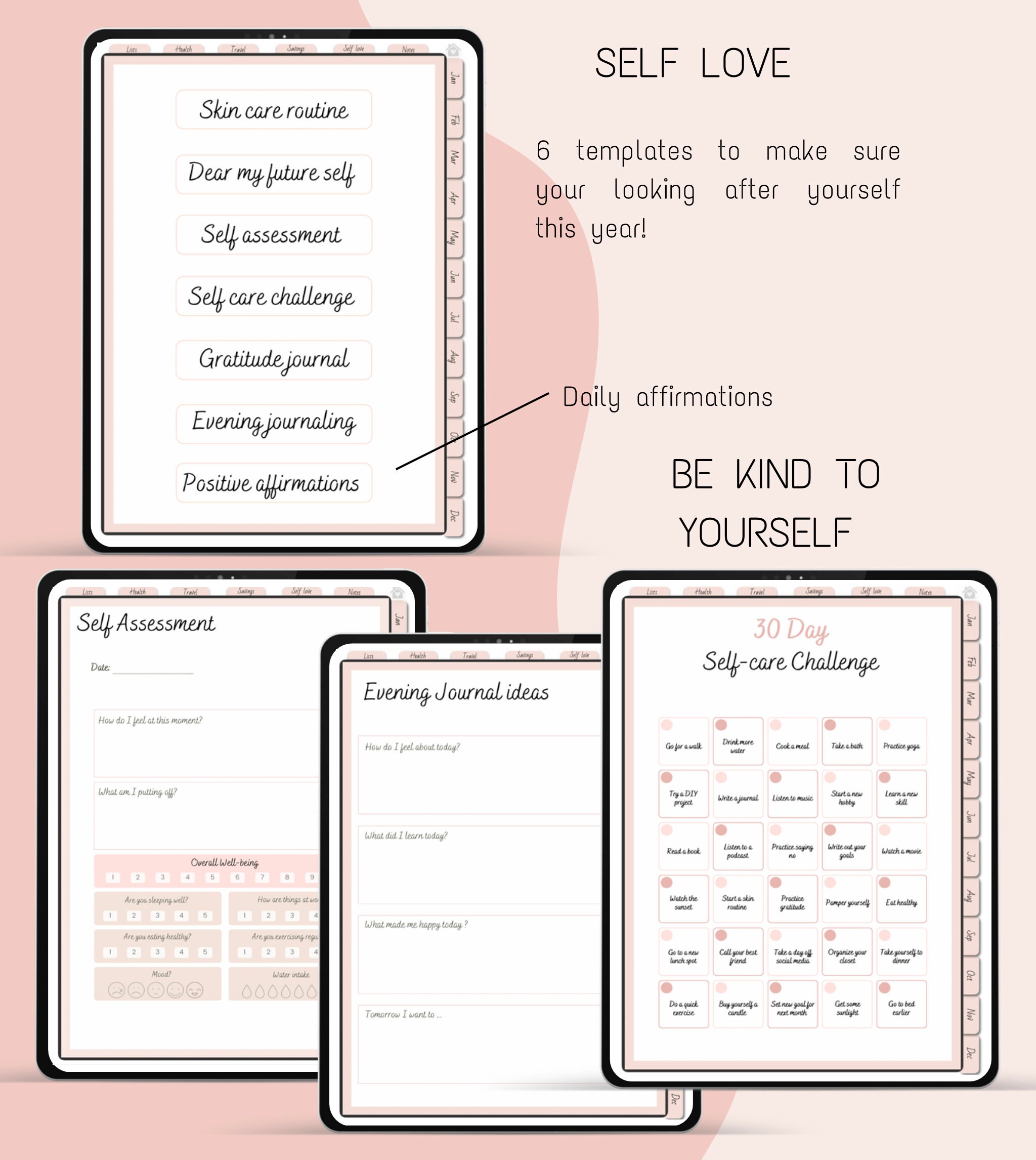 Blush Pink 2023 Dated Digital Planner: Personalised, Interactive, and ...