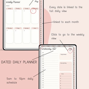Blush Pink 2023 Dated Digital Planner: Personalised, Interactive, and ...