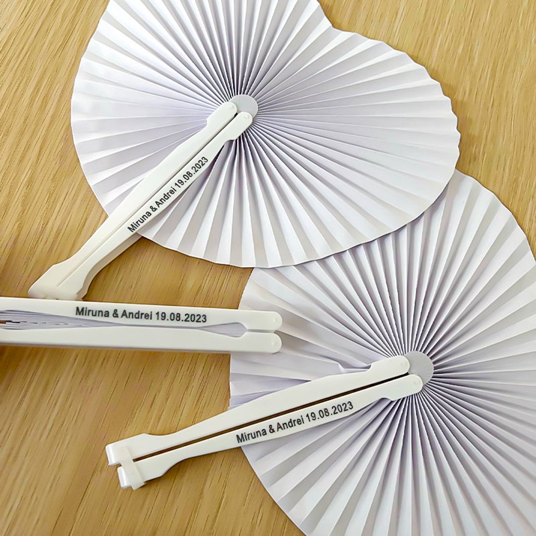 20pcs Personalized Wedding Folding Fans Handheld Fnas Print - Etsy