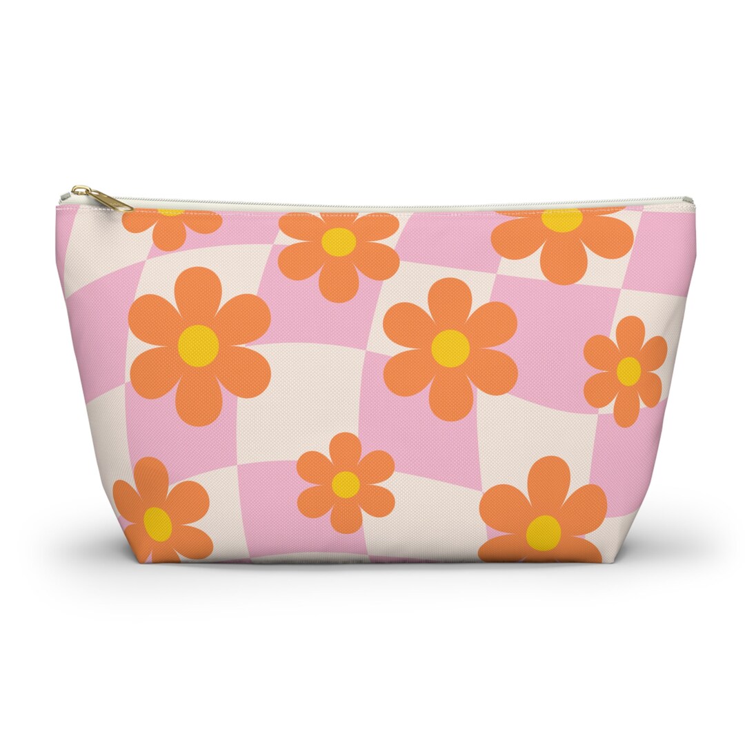 Preppy Flower Accessory Pouch, Makeup Pouch, Cosmetic Bag, Travel Pouch ...