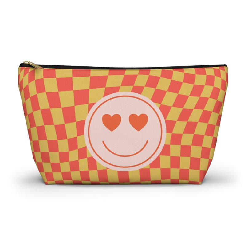 Retro Smiley Face Preppy Accessory Pouch, Makeup Pouch, Cosmetic Bag ...