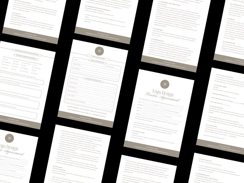 Editable Logo Design Service Agreement Template, Graphic Design ...