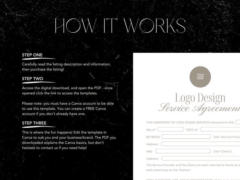 Editable Logo Design Service Agreement Template, Graphic Design ...