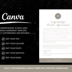 Editable Logo Design Service Agreement Template, Graphic Design ...