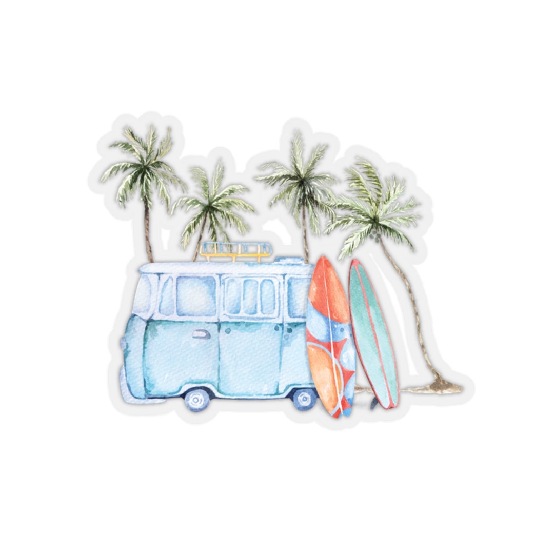 VW Bus Sticker Surfboard Sticker Kiss-cut Sticker Decal - Etsy